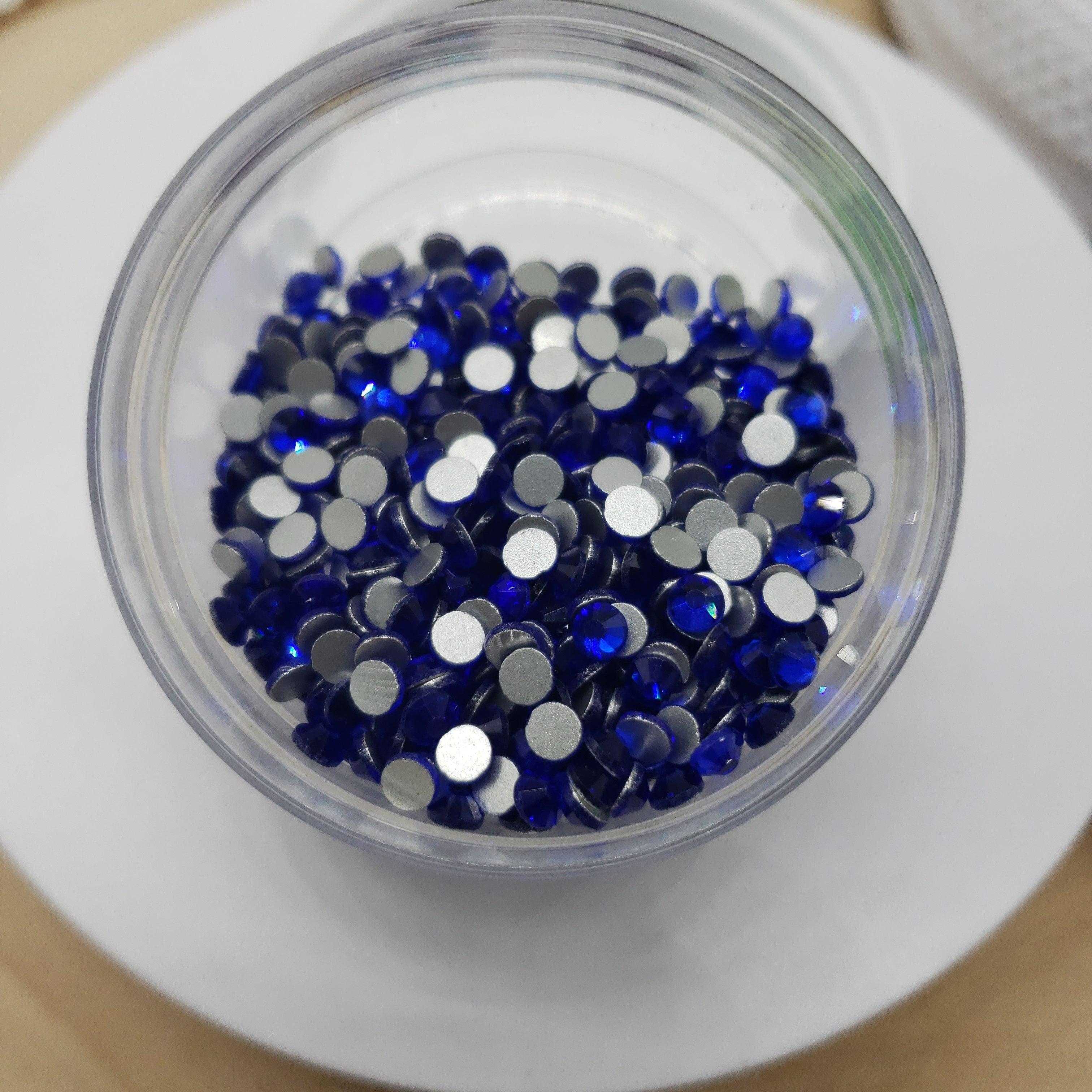 Blue Sapphire Glass Round Flat Back Rhinestones – Charmed By TJ