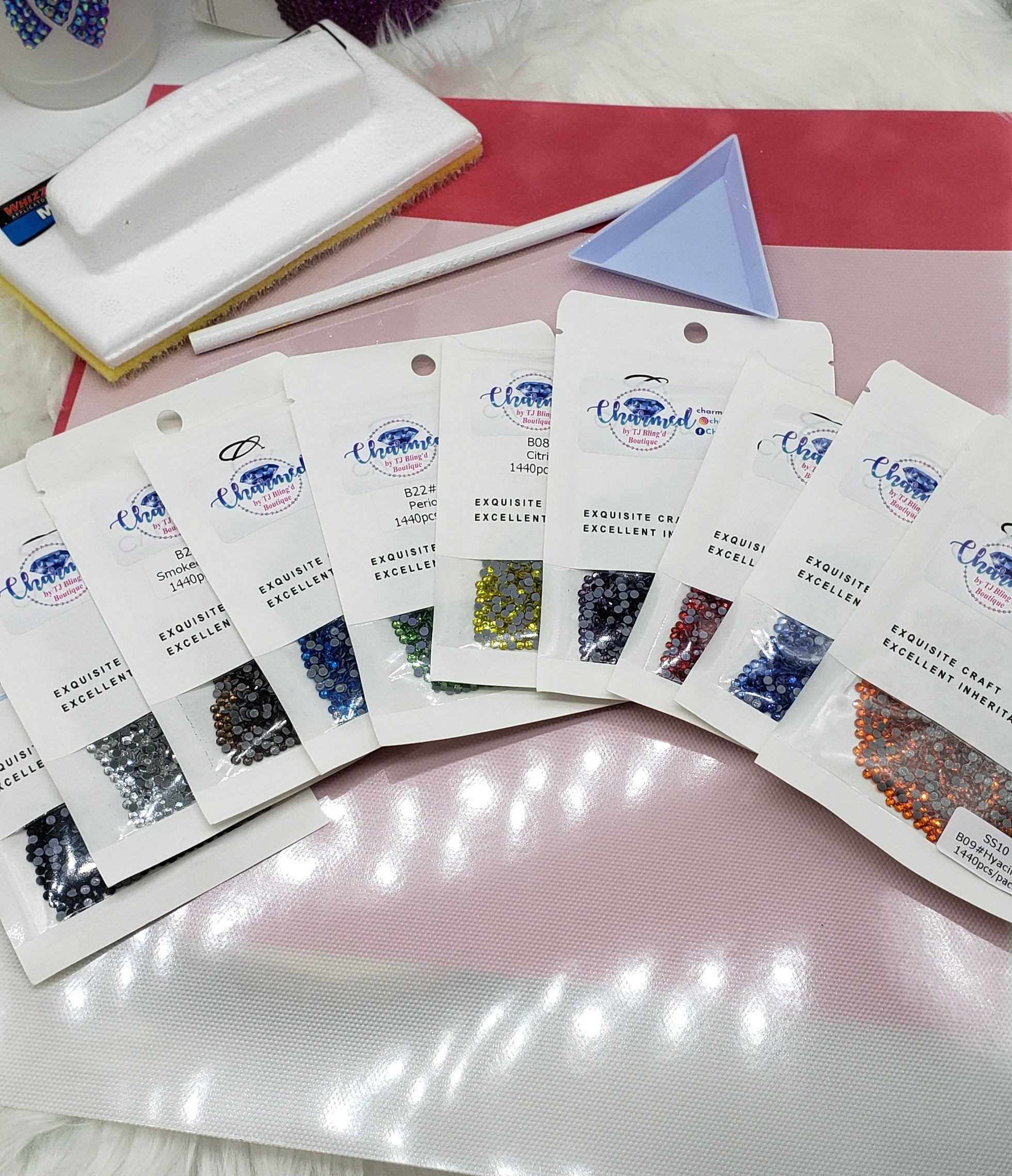 Hot Fix Rhinestone Kit with Sticky Flock Material and Transfer Tape ...
