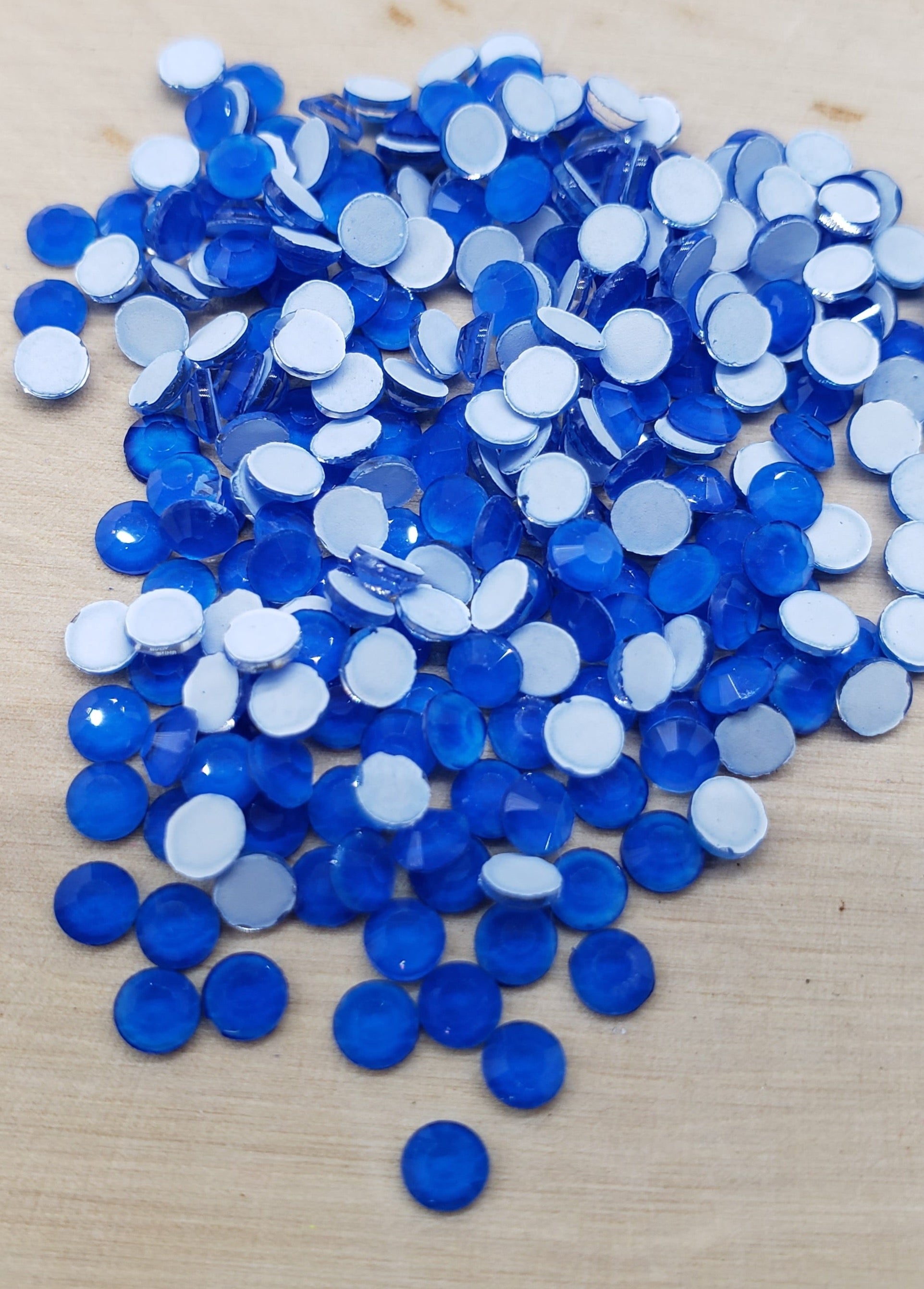 Blue Neon Glass Round Flat Back Rhinestones – Charmed By TJ